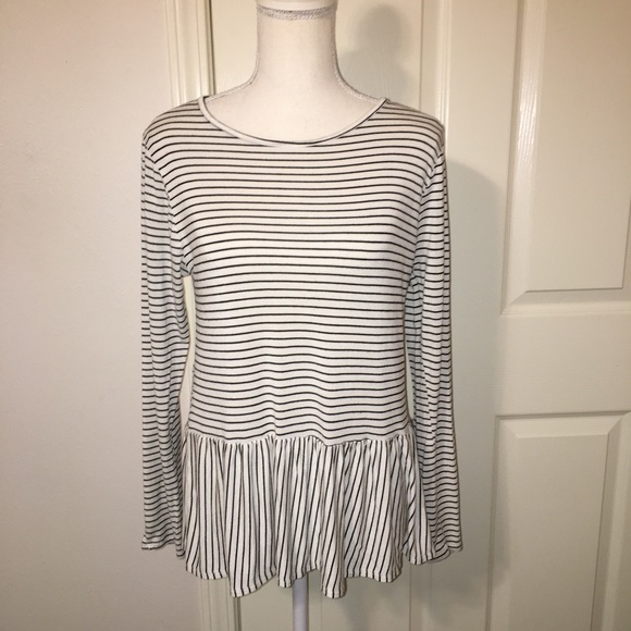 Ginger G | Tops | Ginger G Striped Peplum Top | Poshmark